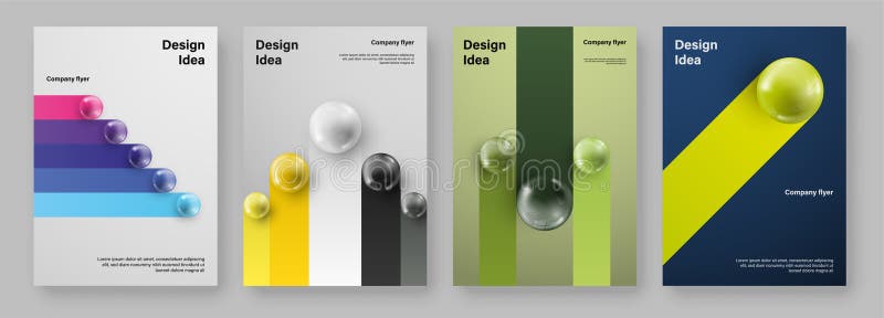 Amazing Brochure Cover Set A4. Sphere Effect Stock Vector ...