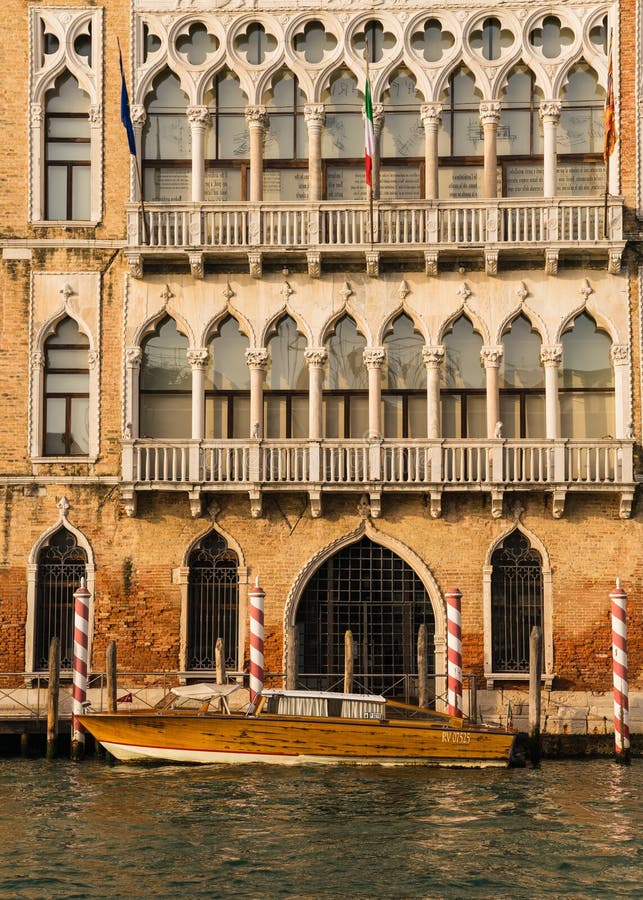 Amazing Building Gothic Venetian Facade in Venice, Italy Stock Photo ...