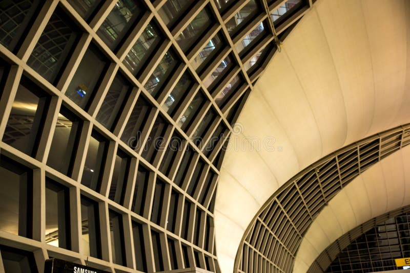 Amazing Building Interior Rounded Glassy Wall Stock Photo - Image of ...