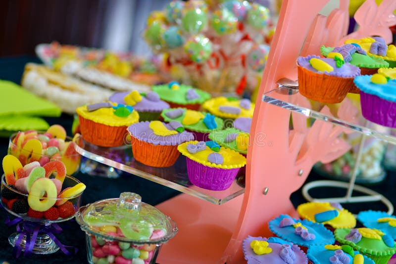 Amazing Candy Bar at Wedding Stock Photo - Image of food, decorated ...