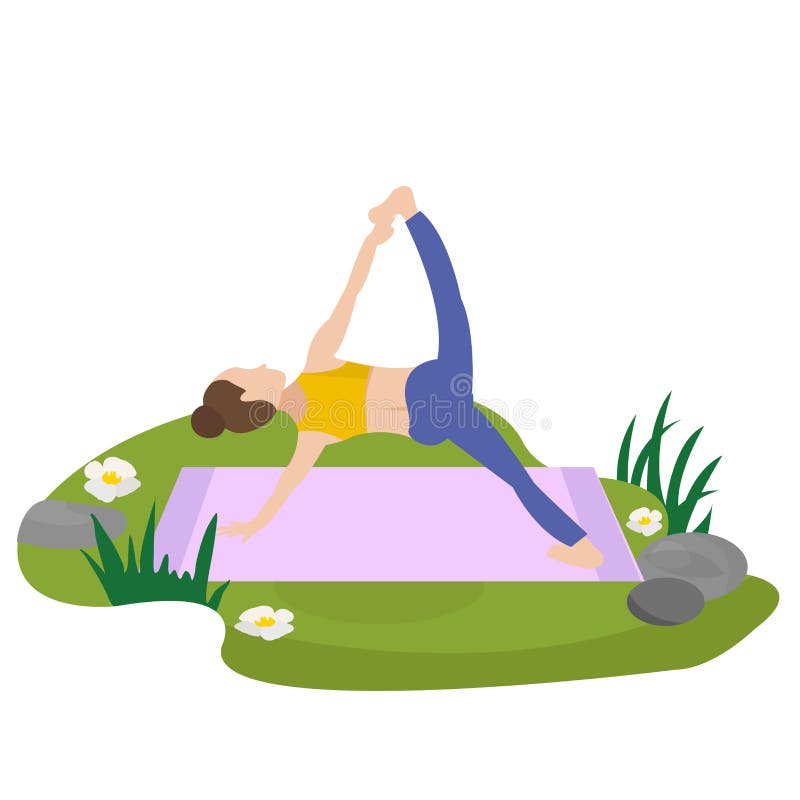 Amazing Cartoon Girl in Yoga Practices on Nature. Practice of Yoga ... Amazing Cartoon Girl in Yoga Practices on Nature. Practice of Yoga ...