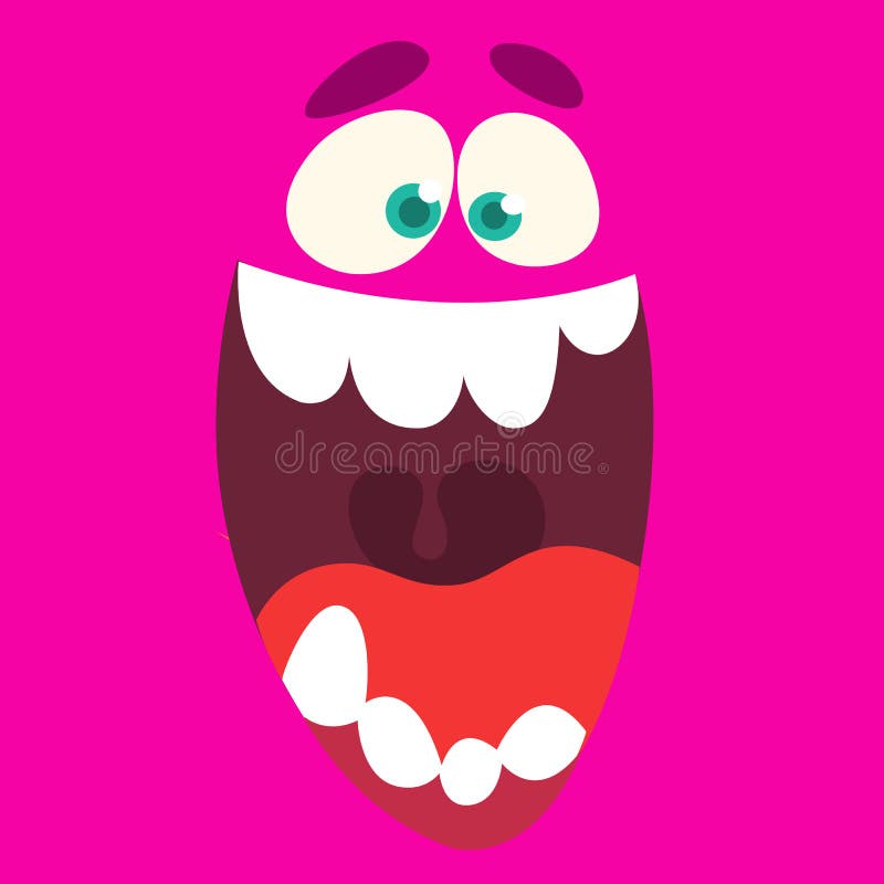 Amazing Cartoon Monster Face. Halloween Vector Illustration. Stock ...