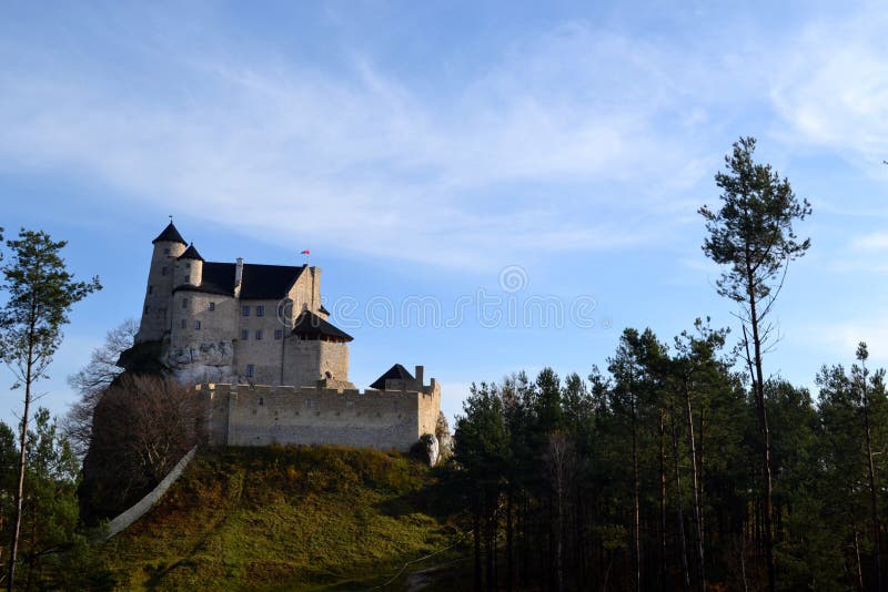 Castle Bobolice stock photo. Image of poland, forest - 102684354