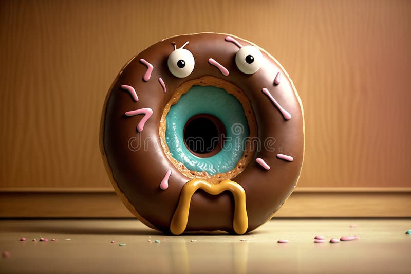 Amazing Chocolate Donut with Bulging Eyes. Generative AI Stock Photo ...