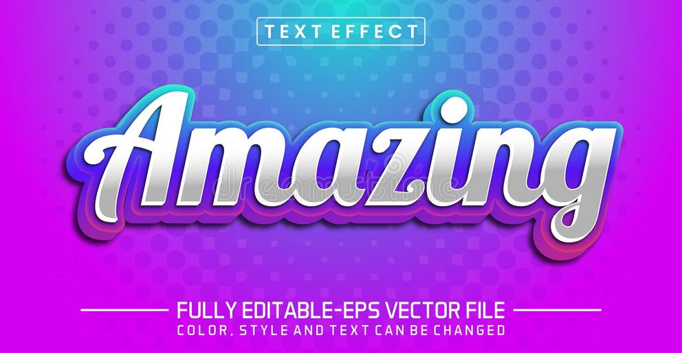 Amazing Chrome Font Text Effect Editable Stock Vector - Illustration of ...