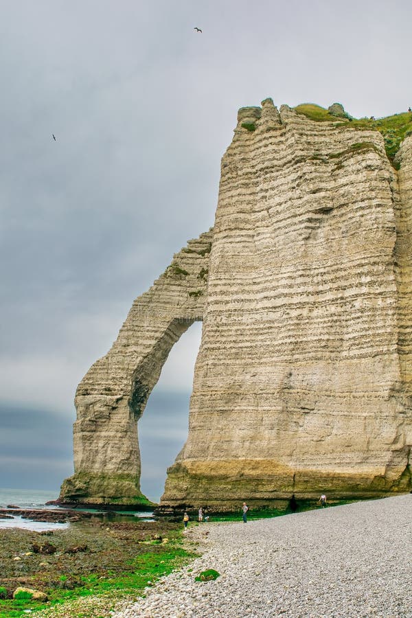 Amazing Cliffs and Arch of Etretat, France Stock Image - Image of shore ...