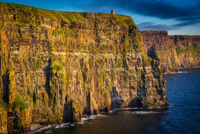 Cliffs of Moher at sunset stock photo. Image of highest - 36876398
