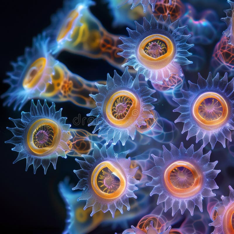 Amazing Close-up Photo of a Group of Tiny, Biofluorescent, Glowing ...