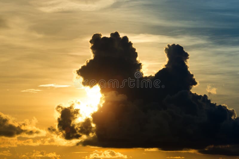 Amazing Cloud in the Sunset Sky Stock Photo - Image of cosmic, gaze ...
