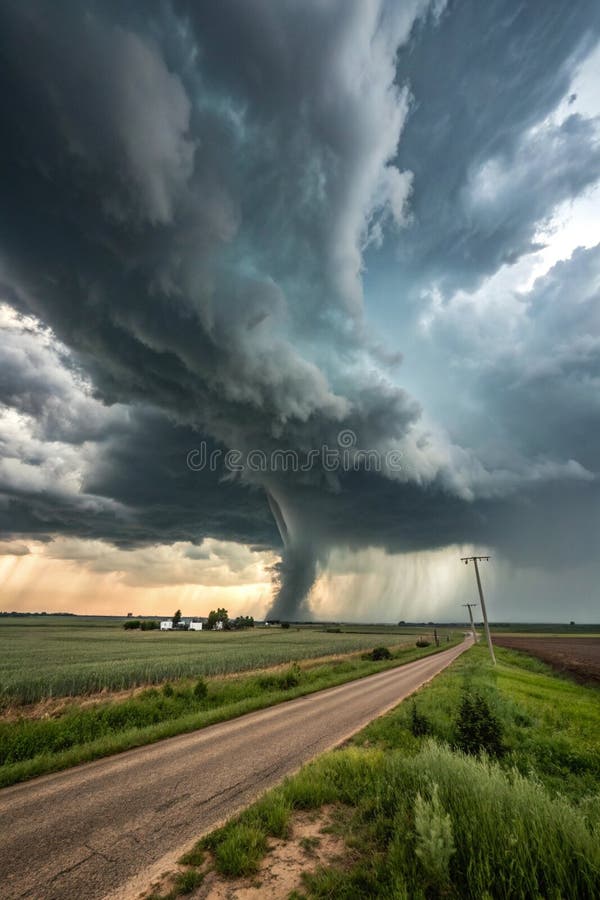 Amazing Clouds Over the Landscape of the American Mid-West As Supercell ...
