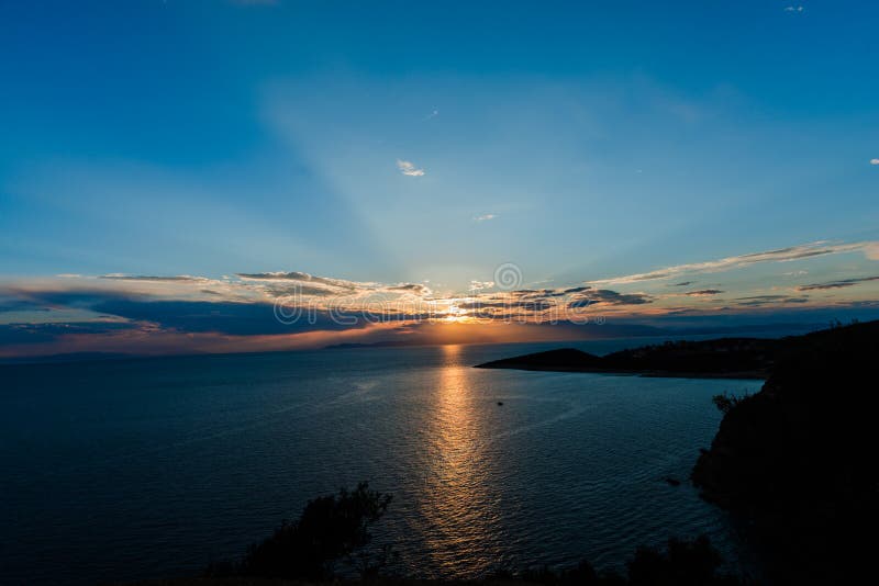 Amazing Clouds at the Sunset in Greece Stock Image - Image of sunlight ...