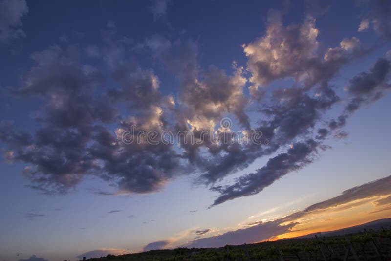 Amazing Clouds after Sunset Stock Image - Image of horizon, afterglow ...