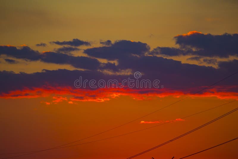 Red sky at the sunset stock image. Image of beautiful - 165060347