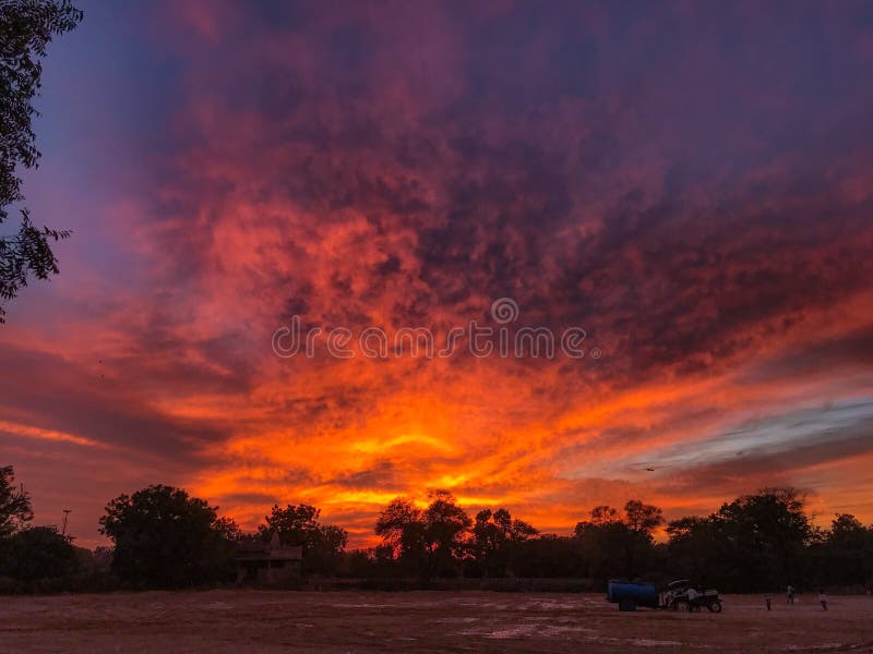 Amazing cloudy Sunset stock image. Image of sunset, cloudy - 258733621