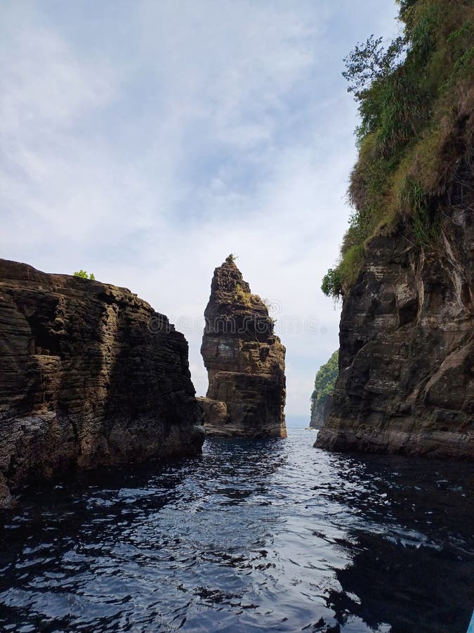 Amazing Coastal Cliffs on Halmahera Waters Stock Photo - Image of ...