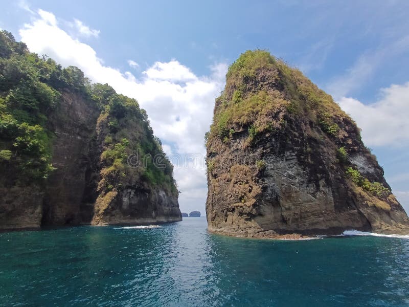 Amazing Coastal High Cliffs on Halmahera Waters Stock Image - Image of ...