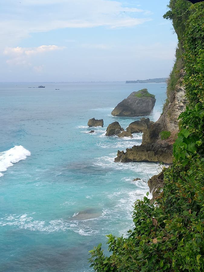 Amazing Coastline in Bali Island Stock Image - Image of hill, surf ...