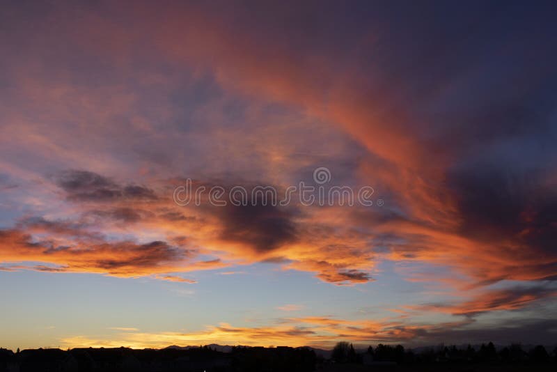 Amazing Colorado Sunset Over Denver Stock Photo - Image of amazing ...