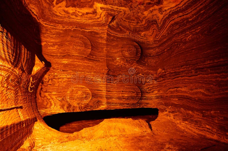 Amazing Colorful Patterns on Walls of Sylvinite Salt Quarry Stock Photo ...