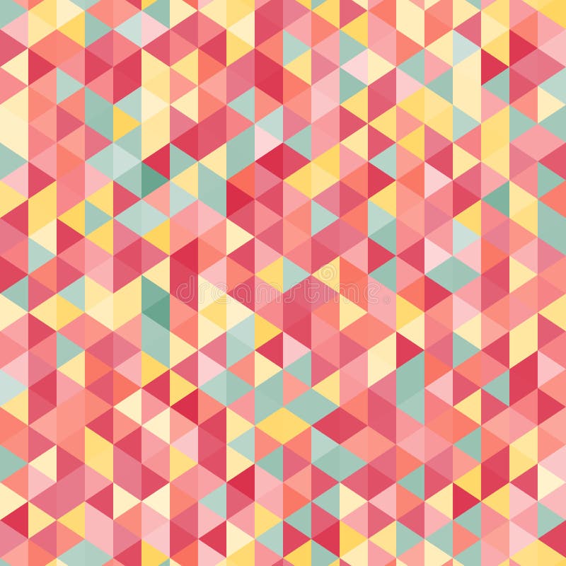 Amazing Colorful Pink Vintage Geometric Mosaic Triangle Pattern Stock ...