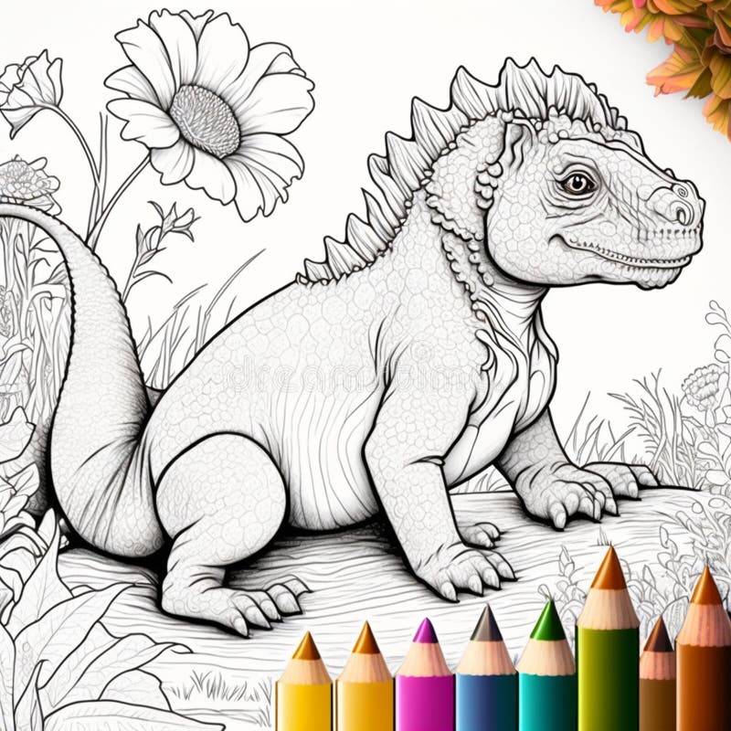 An Amazing Coloring Book of Animals for Kids. AI Stock Illustration ...