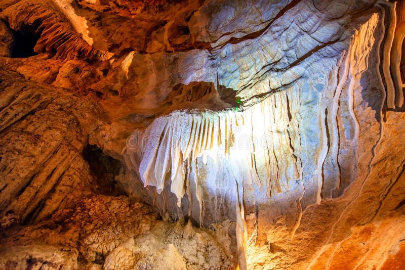 Amazing Colors of Cave Interior Stock Photo - Image of spelunking, cave ...