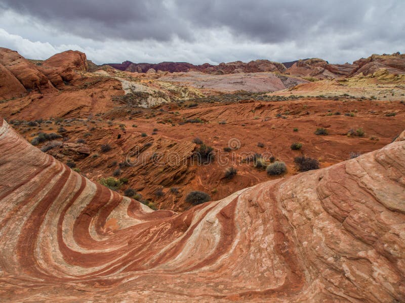 Amazing Colors and Shape of the Fire Wave Rock Stock Photo - Image of ...