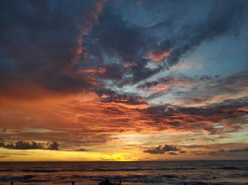 Amazing Colour of Evening Sky with Clouds Stock Image - Image of beach ...