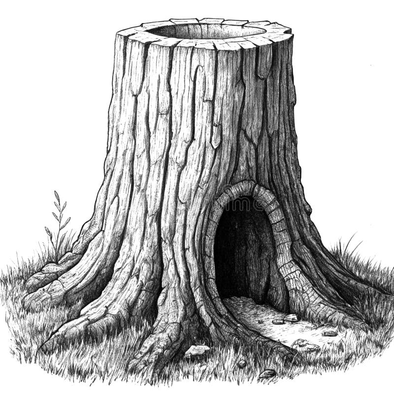 Amazing Hollowed-out Tree Trunk Illustration - AI Generated Image ...