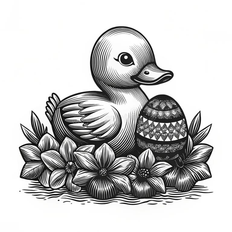 Amazing Very Cute Duck with Egg Illustration - AI Generated Image ...