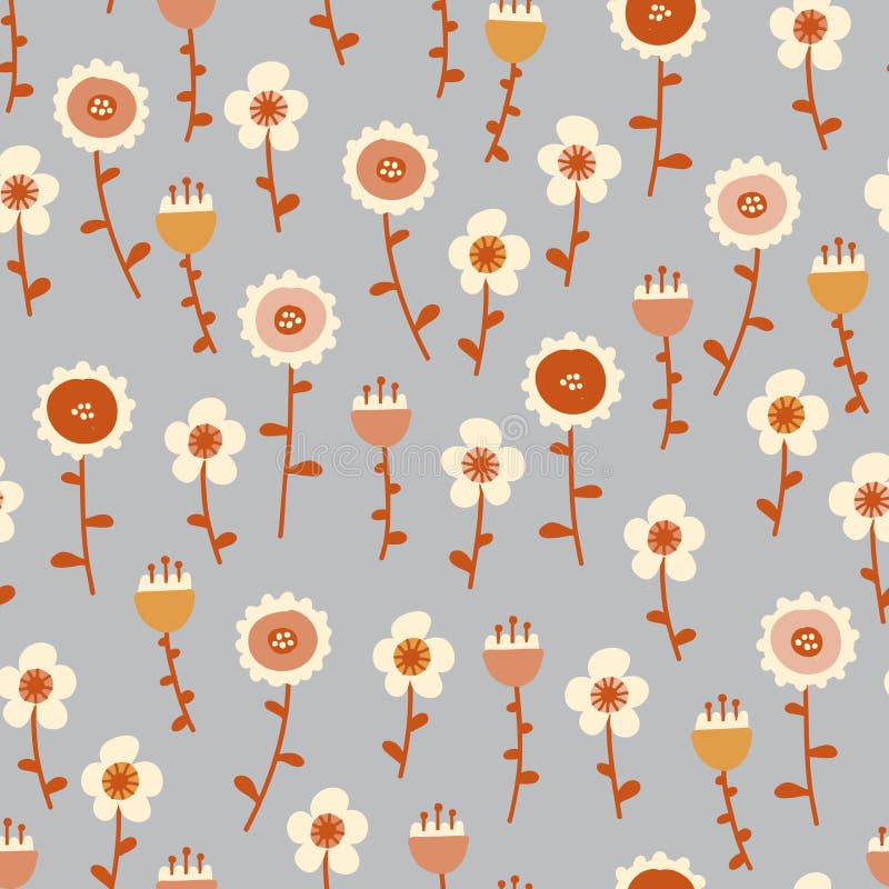 Amazing Cute Seamless Vintage Colorful Floral Pattern Stock Vector ...