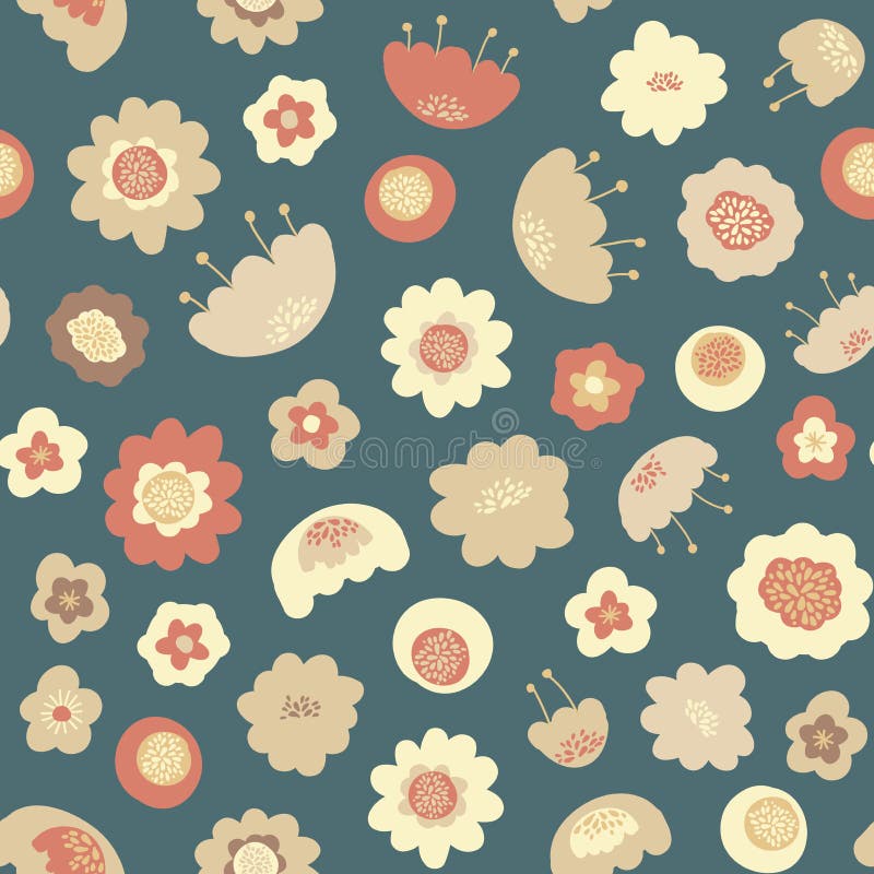 Amazing Cute Seamless Vintage Colorful Floral Pattern Stock Vector ...