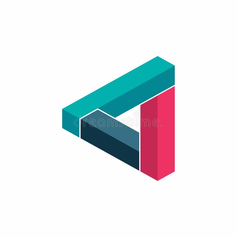 Amazing 3D Design, Consisting of Three Blocks Forming a Triangle Stock ...