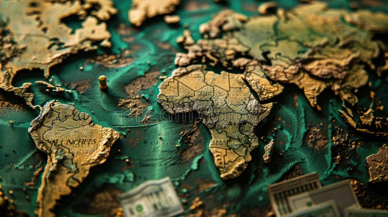 Amazing 3D Epoxy World Map with Green Backlight, Made of Wood and Resin ...