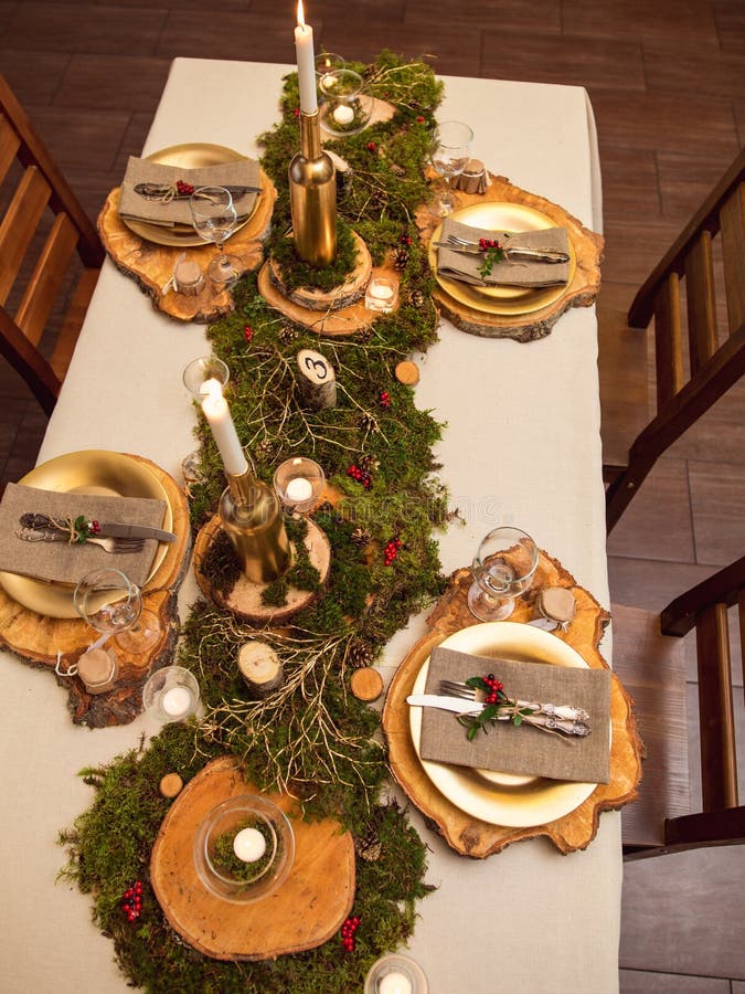 Wonderful Table Setting in Rustic Style Stock Photo - Image of design ...