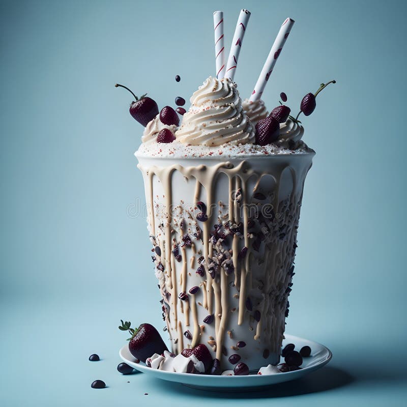 Amazing, Delicious Vanilla Milkshake Ai Generated Stock Illustration ...