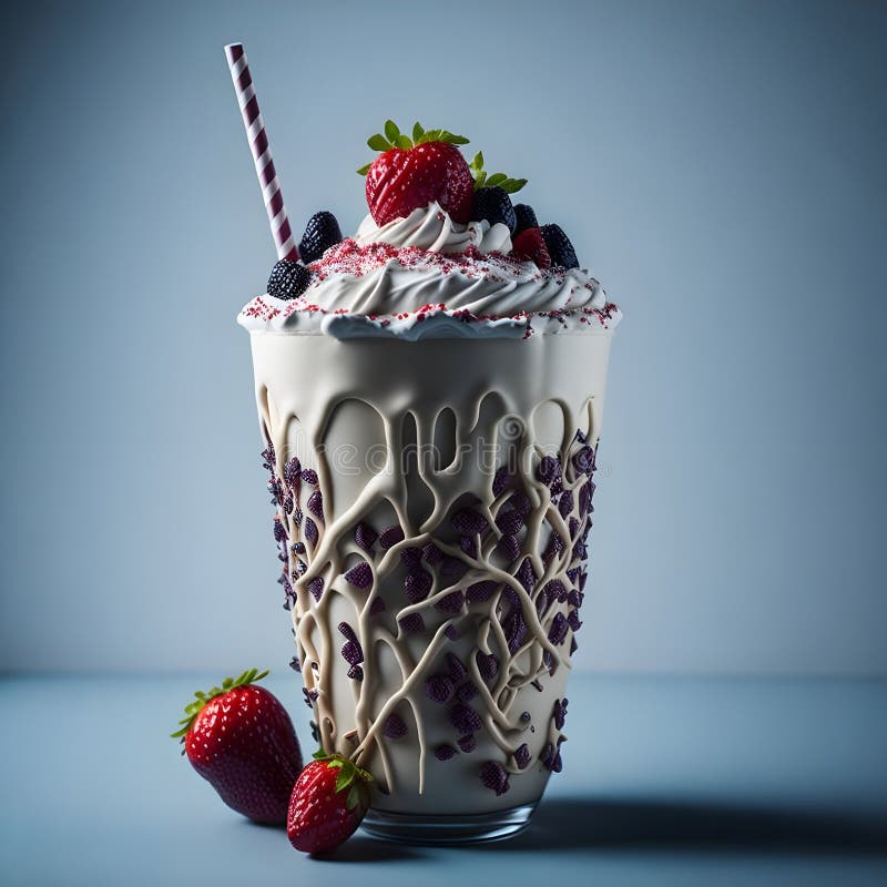 Amazing, Delicious Vanilla Milkshake Ai Generated Stock Illustration ...
