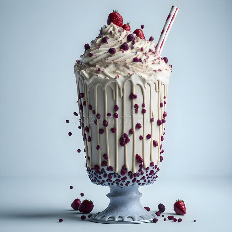 Amazing, Delicious Vanilla Milkshake Ai Generated Stock Illustration ...