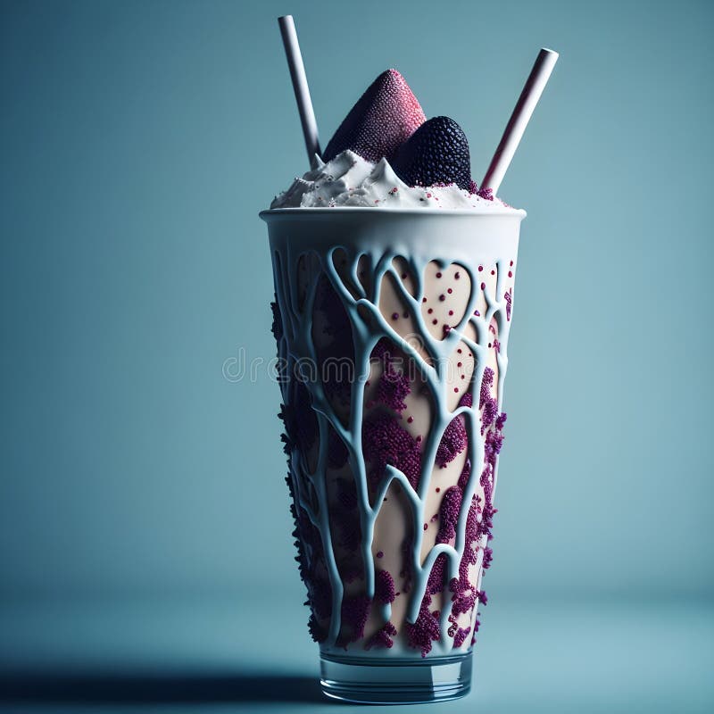 Amazing, Delicious Vanilla Milkshake Ai Generated Stock Illustration ...