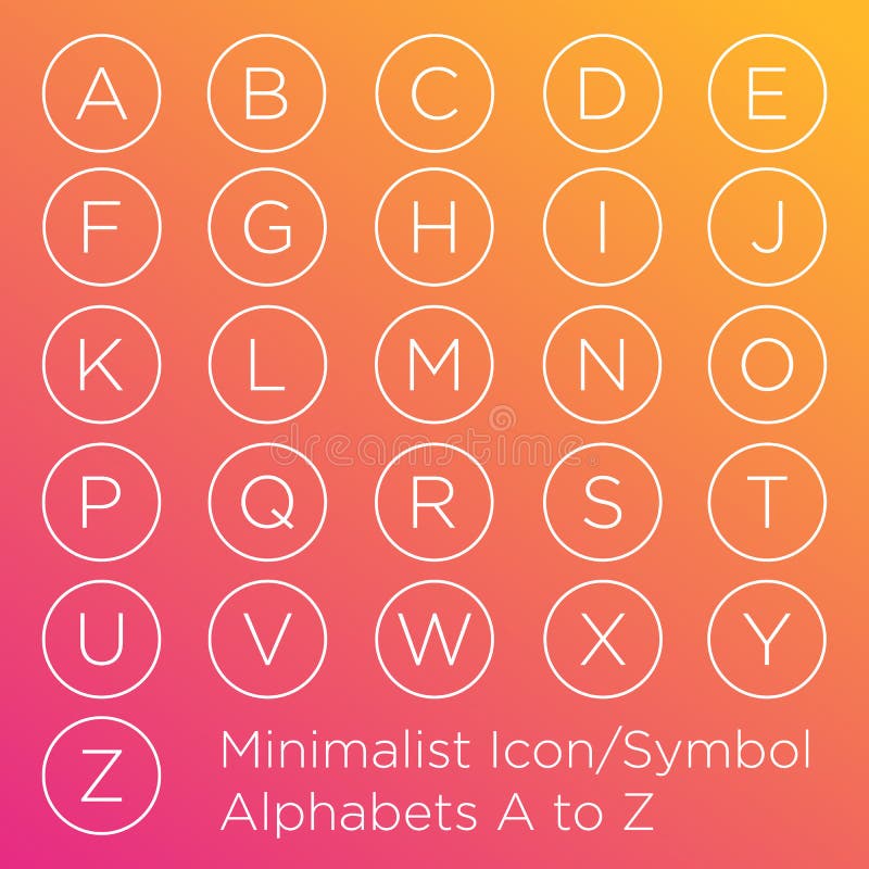 Alphabet Inside Circle Shape Icons Stock Vector - Illustration of icon ...