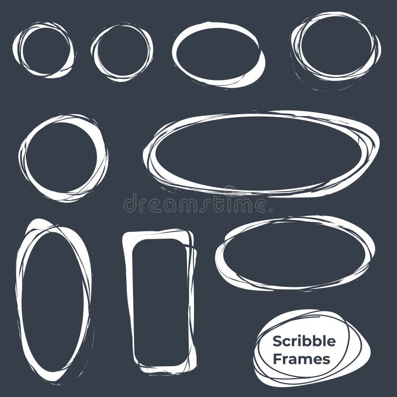 Set of Scribble Frame in Vector Stock Vector - Illustration of lines ...