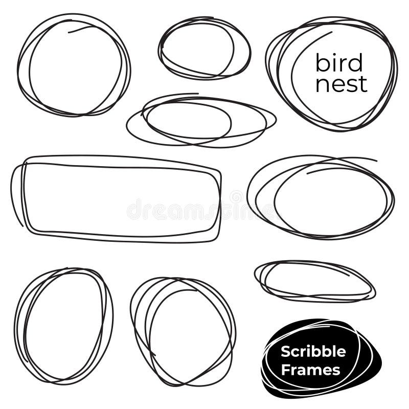 Set of Scribble Frame in Vector Stock Vector - Illustration of lines ...