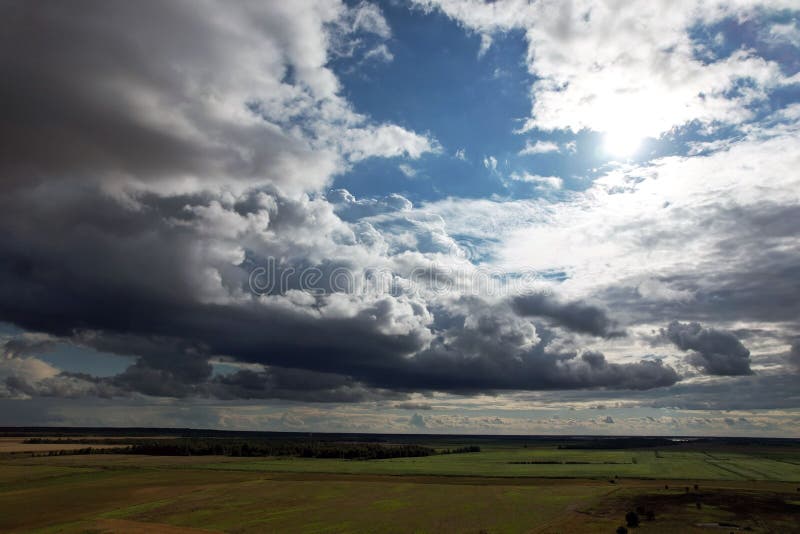 Amazing Dramatic Sky Over Agricultural Fields. Very Beautiful Nature ...
