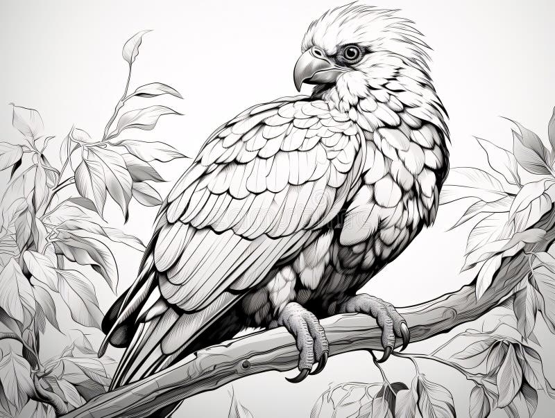 Amazing Eagle Outline Art stock illustration. Illustration of generated ...