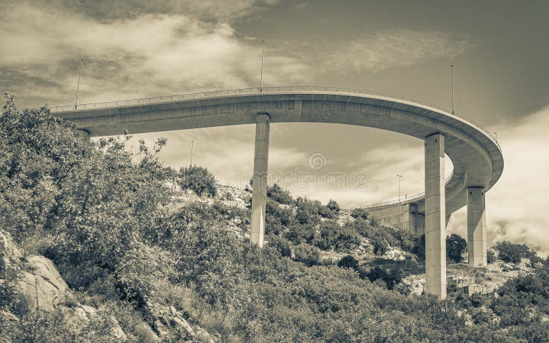 Elevated Highway and Bridge in Bakar Croatia Stock Image - Image of ...