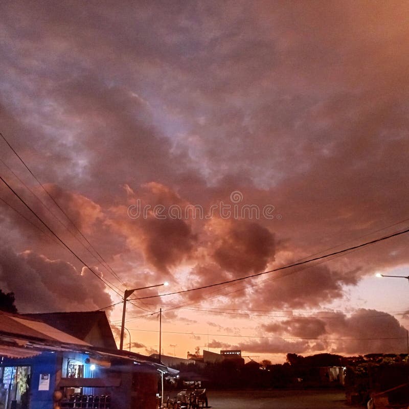 Amazing Evening Sky Light.Clouds Clouds Make Beautiful Patterns Stock ...