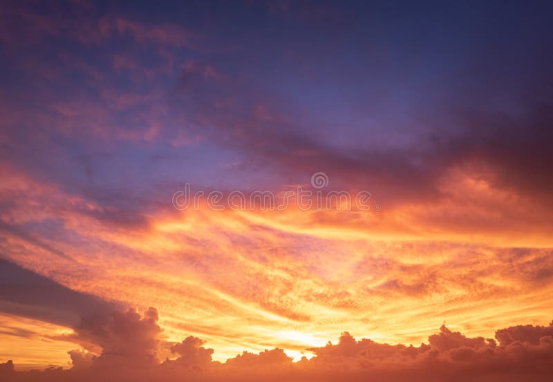 Skyscape at sunset stock image. Image of shine, skyscape - 74377287