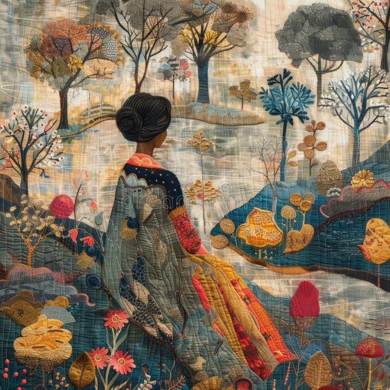 Amazing Fabric Paintings Made Using the Patchwork Technique. National ...