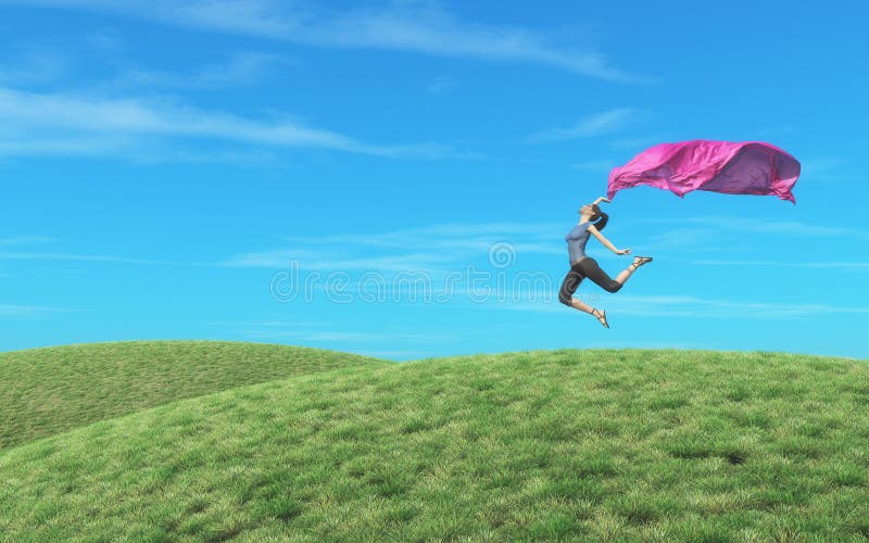 Amazing Female Dancer Jumping Stock Illustration - Illustration of ...