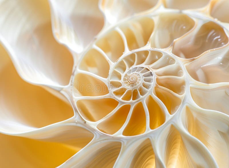 An Amazing Fibonacci Pattern in a Nautilus Shell Stock Photo - Image of ...